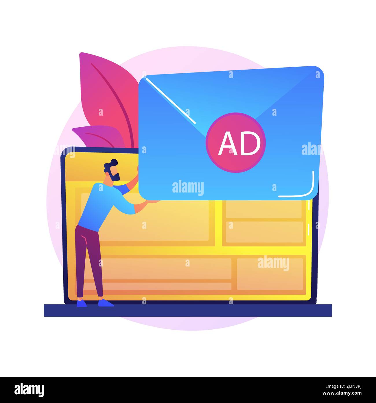 Spamming, email spam. Girl cartoon character getting unsolicited ...