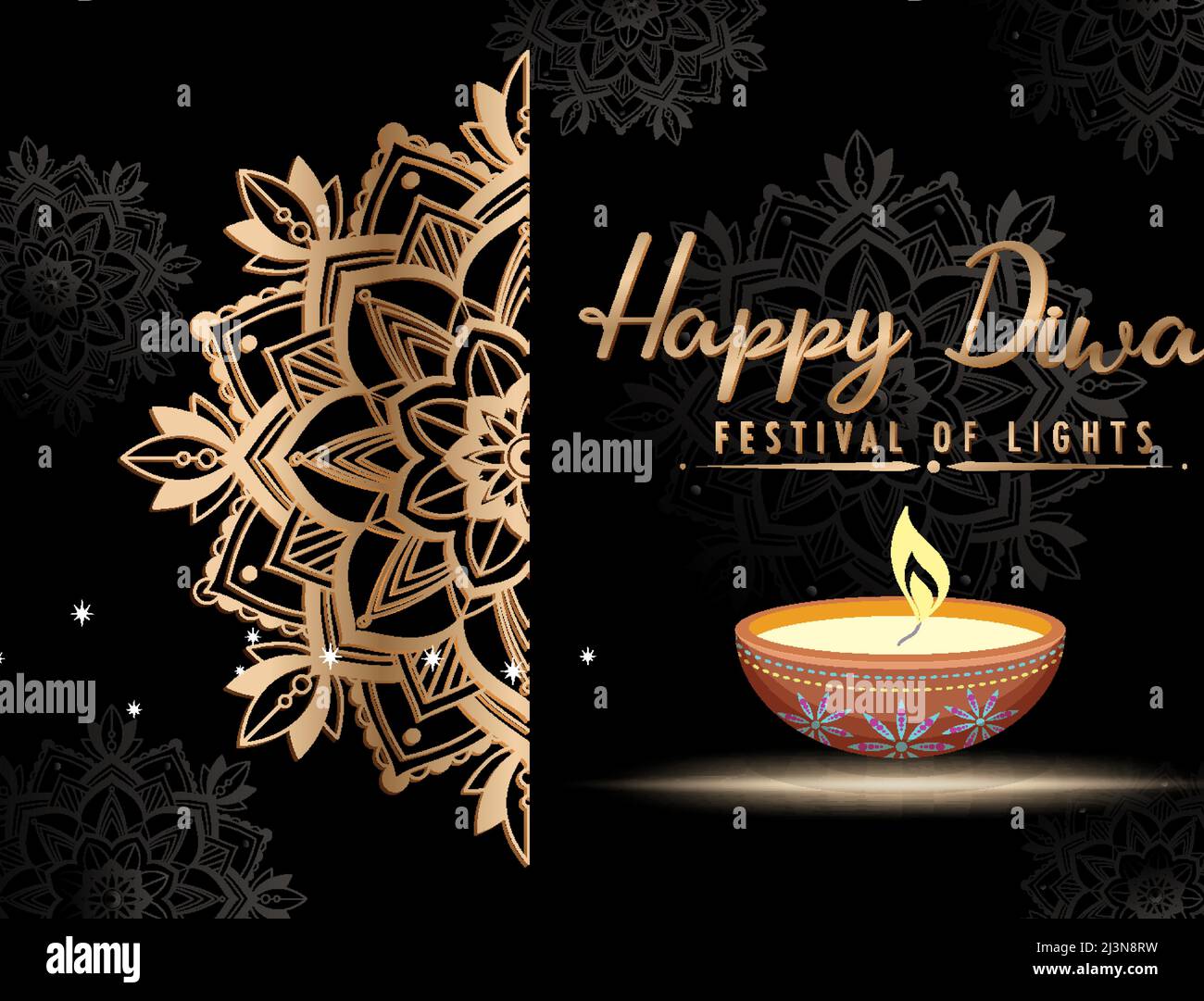 Happy Diwali festival of lights poster illustration Stock Vector Image ...