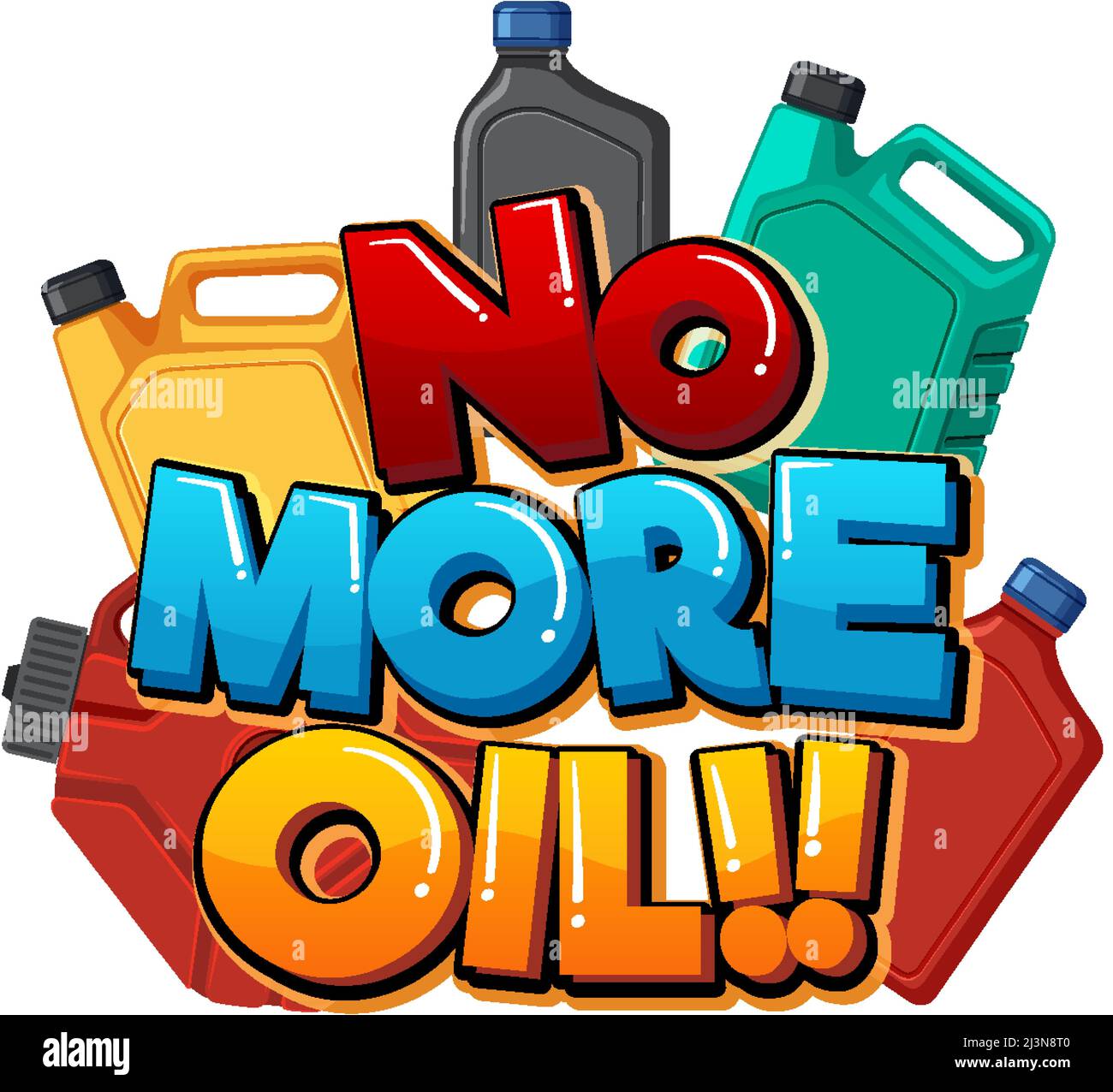No more oil cartoon word logo design illustration Stock Vector Image ...