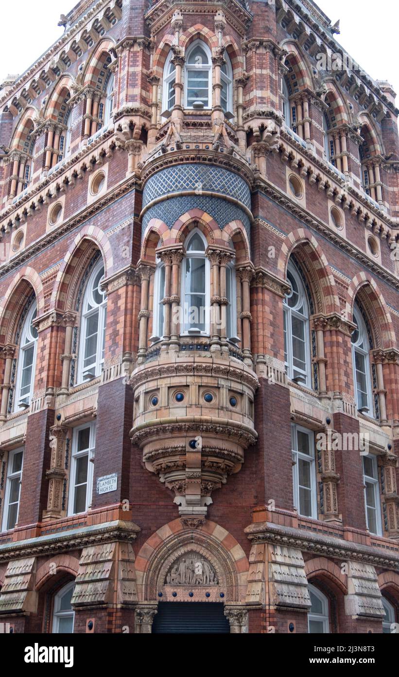 beautiful facade of a building in southbank,Lambeth London Stock Photo ...