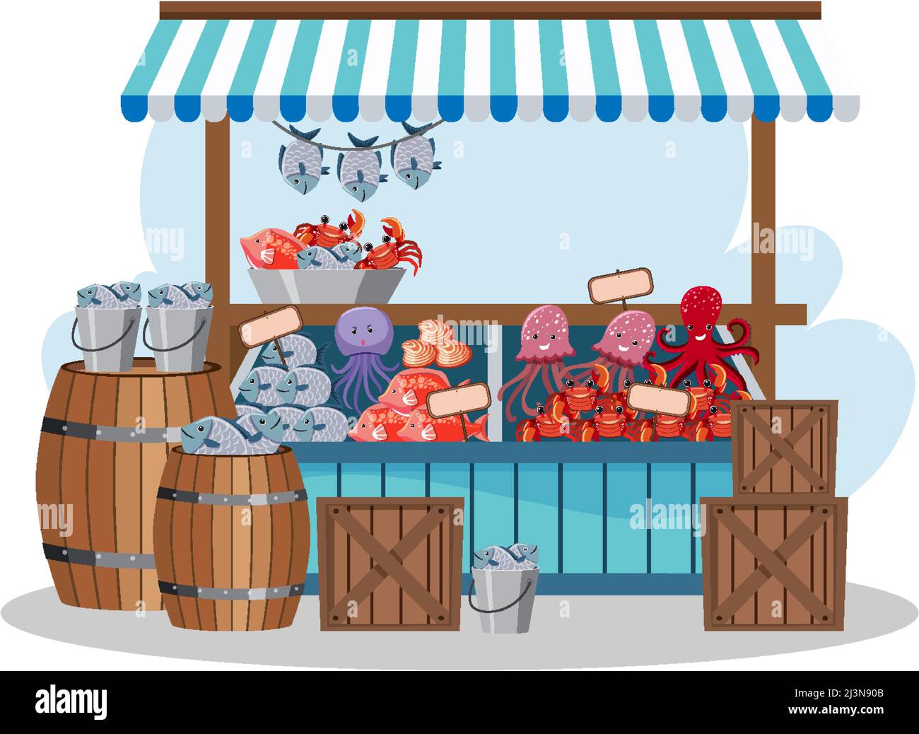 Seafood market stall Cut Out Stock Images & Pictures - Alamy