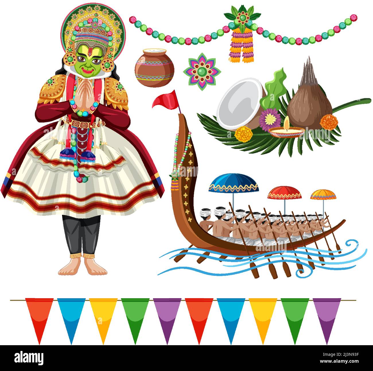 Set of Indian culture objects and symbols illustration Stock Vector ...