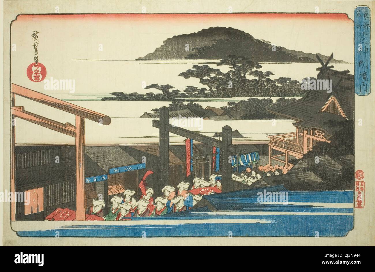 Precincts of the Shiba Shinmei Shrine (Shiba Shinmei keidai), from the ...