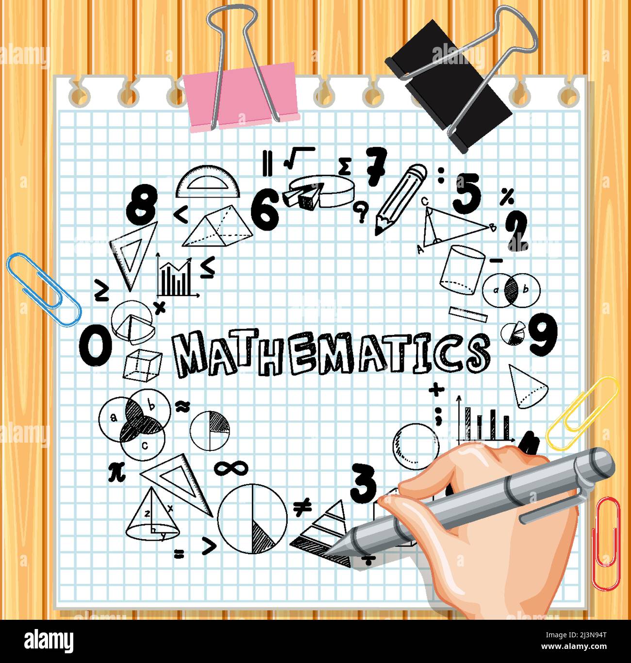 Hand writing math formula on wood board illustration Stock Vector Image ...
