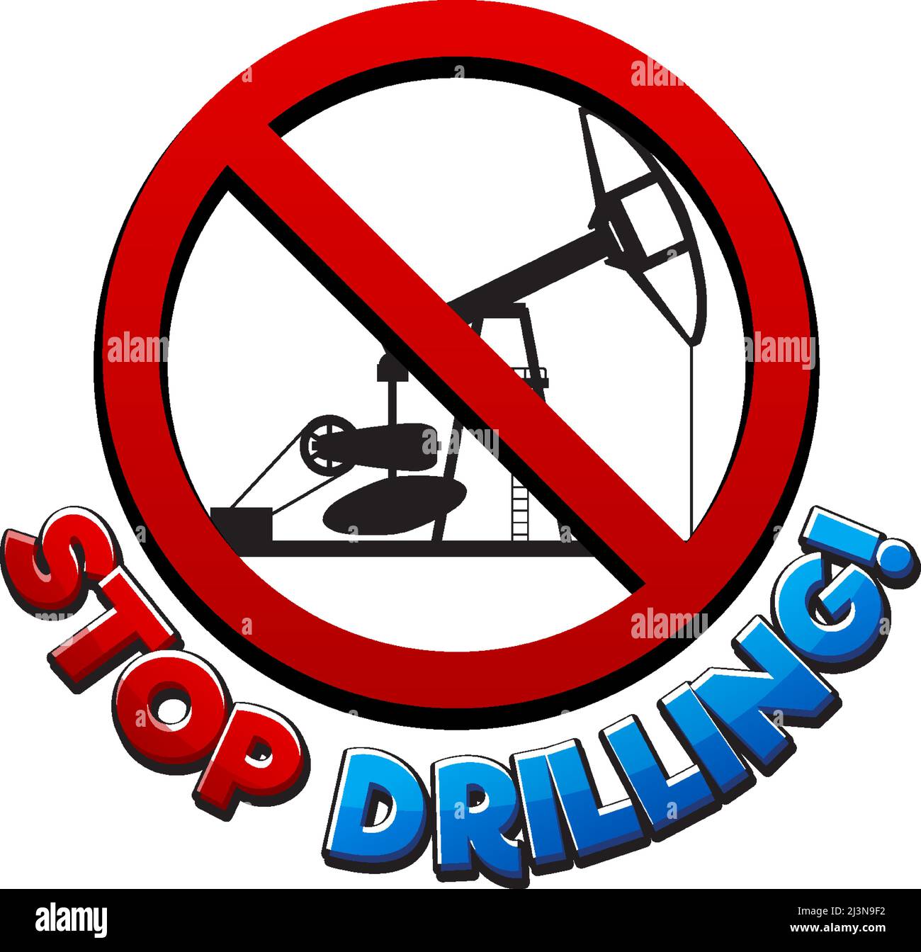 Stop drilling font logo design illustration Stock Vector Image & Art ...