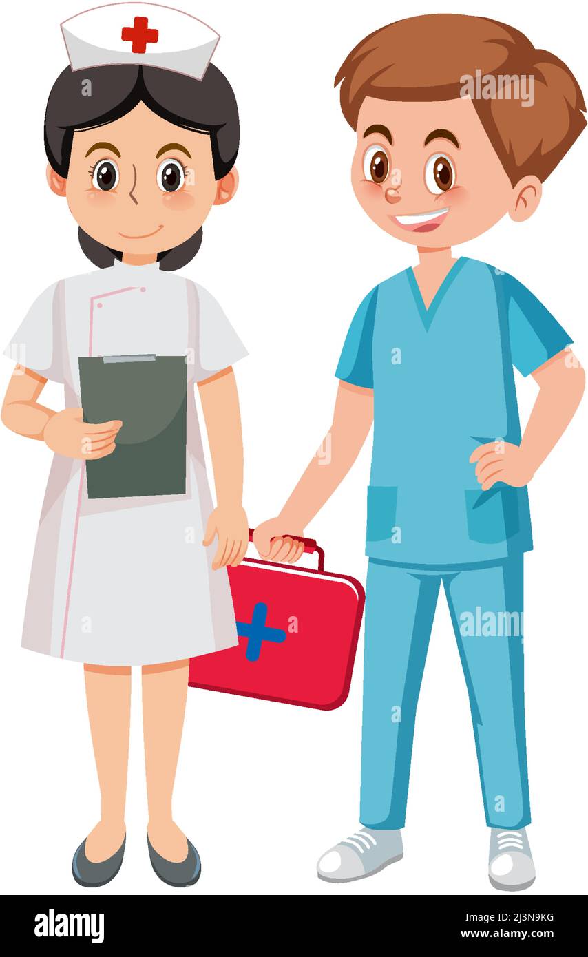 Male and female nurses illustration Stock Vector Image & Art - Alamy