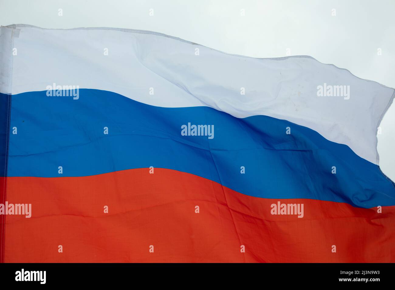 Flag of Russia. Symbol of Russian Federation. Combination of white blue ...