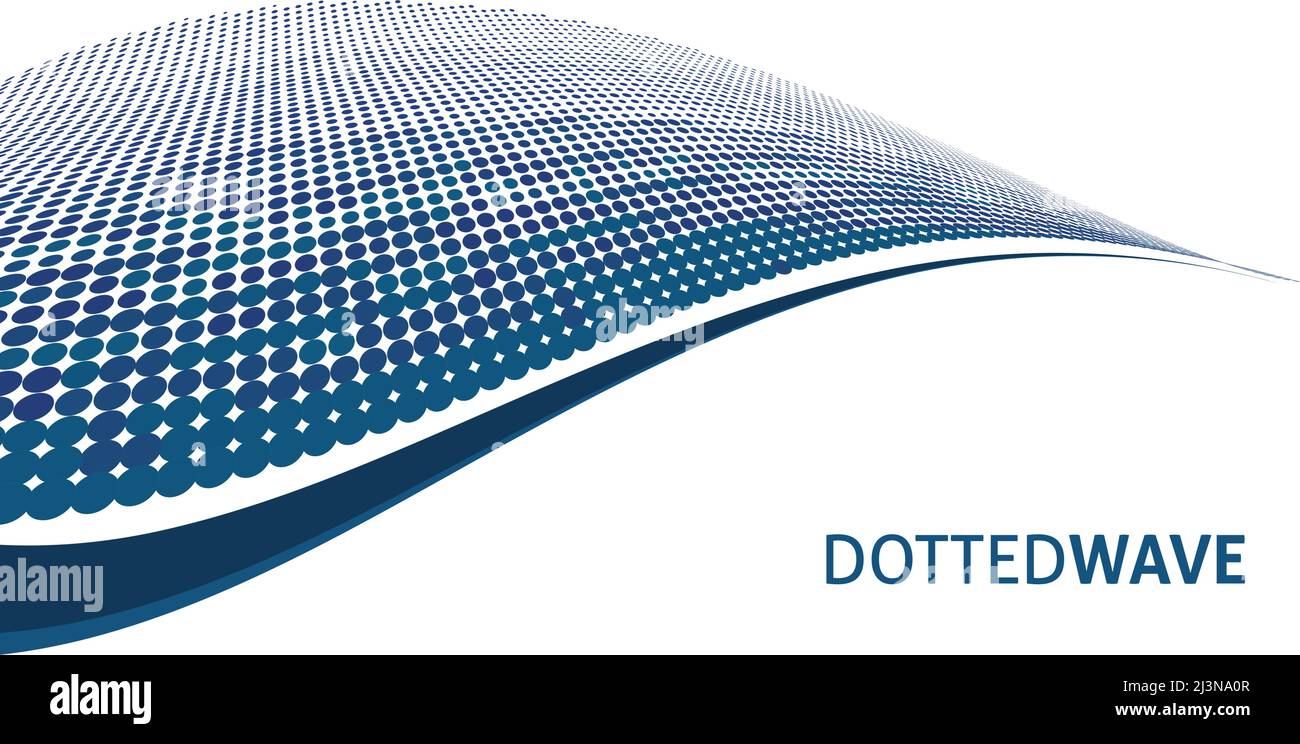 Abstract dark blue dotted wave with halftone effect on white background ... Abstract dark blue dotted wave with halftone effect on white background ...