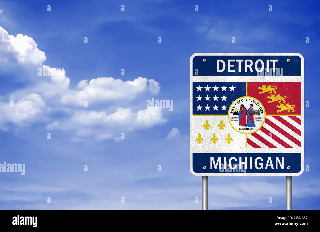 Welcome detroit city sign michigan hi-res stock photography and images ...