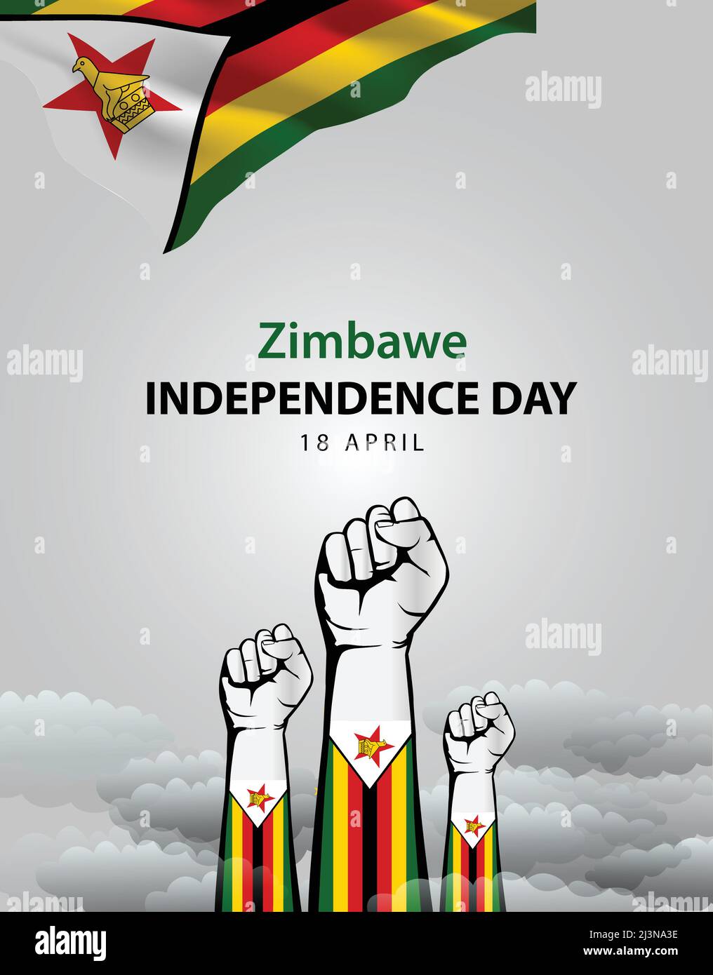 happy independence day Zimbabwe greetings. vector illustration design ...