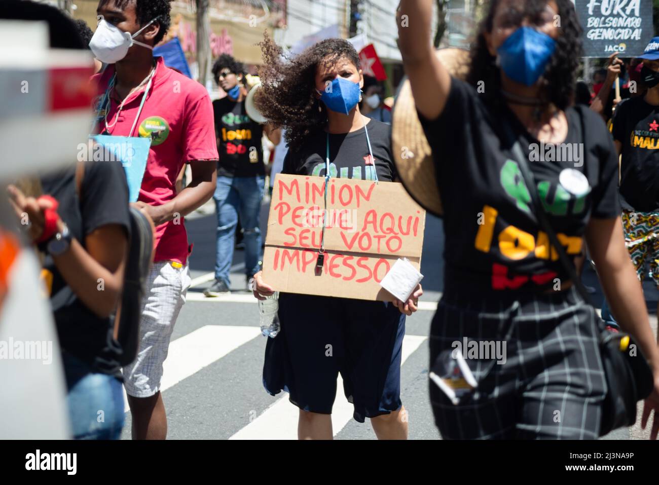 Brazilians protest with banners and posters against the government of ...