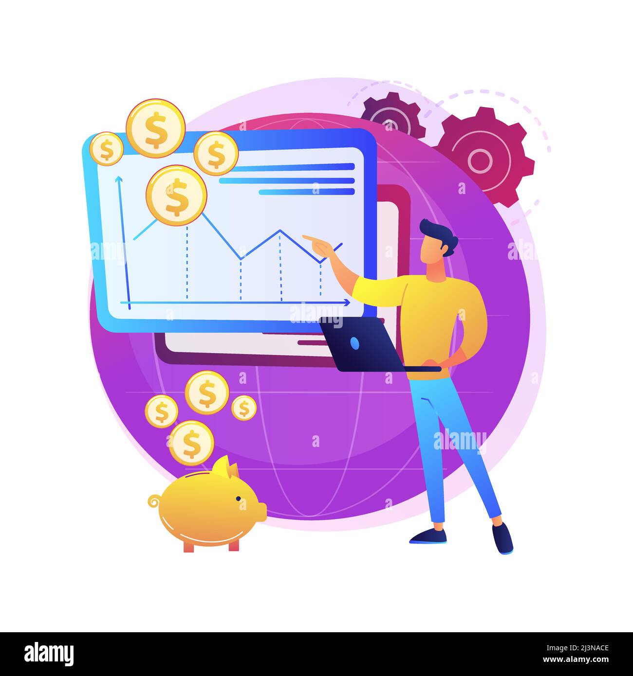 Business idea generation. Girl cartoon character with light bulb symbol ...