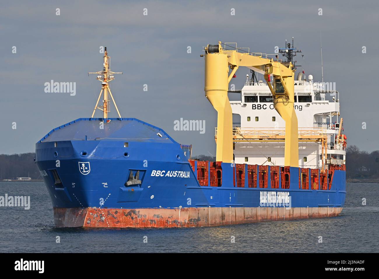 BBC AUSTRALIA entering the Kiel-Canal-Locks at Kiel-Holtenau Stock ...