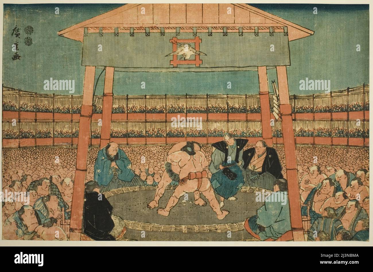 Sumo Match in the Precints of the Ekoin Temple (Ekoin keidai sumo no zu ...