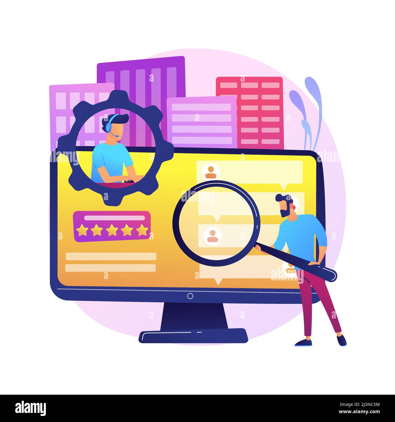 Customer self-service abstract concept vector illustration. E-support ...