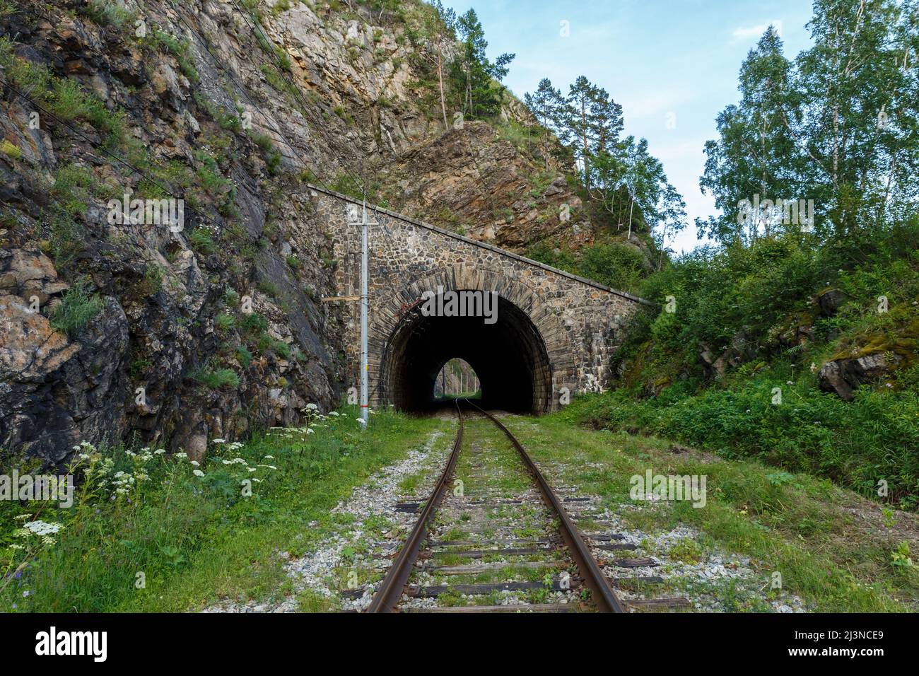 Circum-Baikal Railway. Old railroad tunnel number 29 on the railway ...