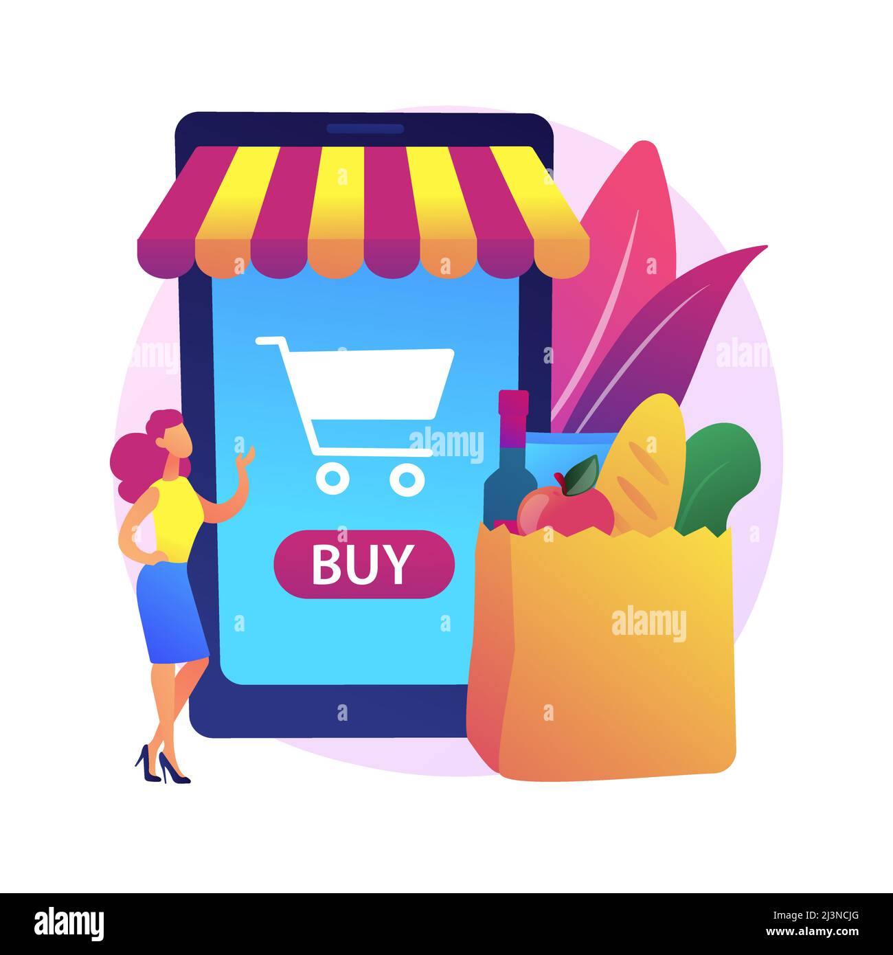 Digital supermarket abstract concept vector illustration. Digital ...