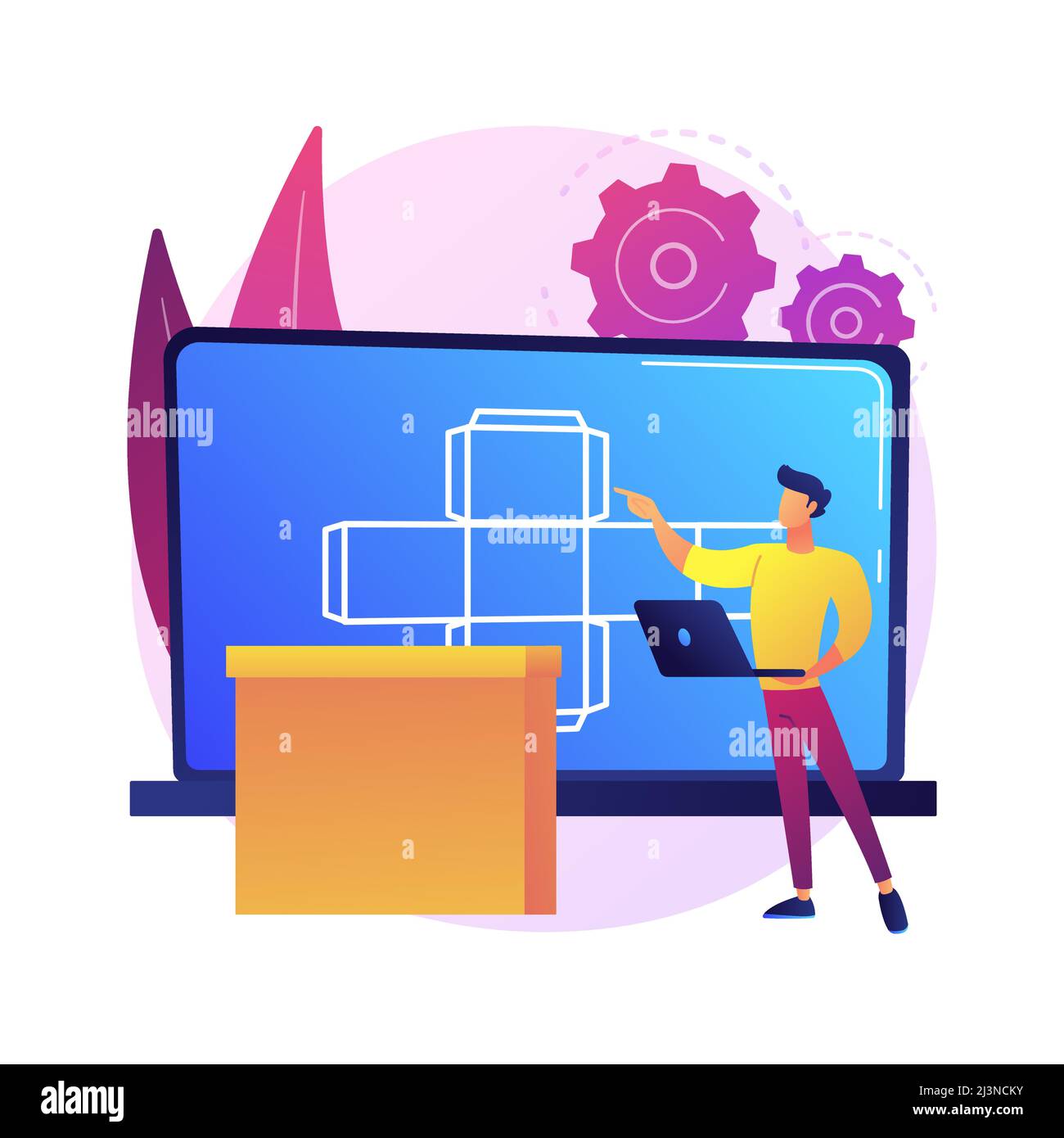 Digital packaging abstract concept vector illustration. Digital ...