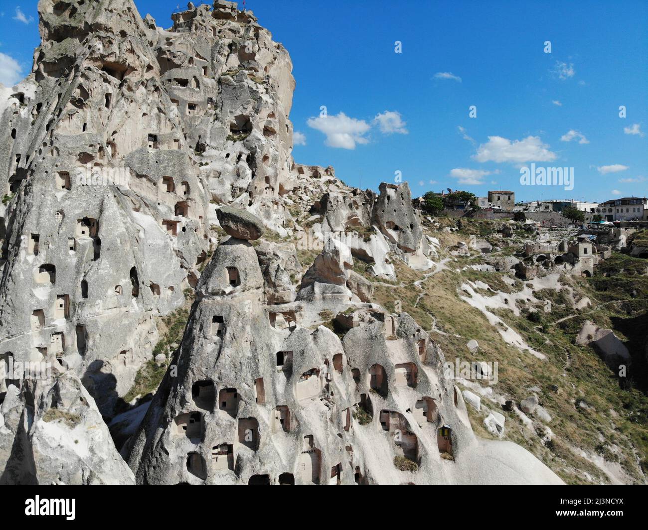 Cappadocia ancient cave dwellings. Landscape, areal view of unique rock ...