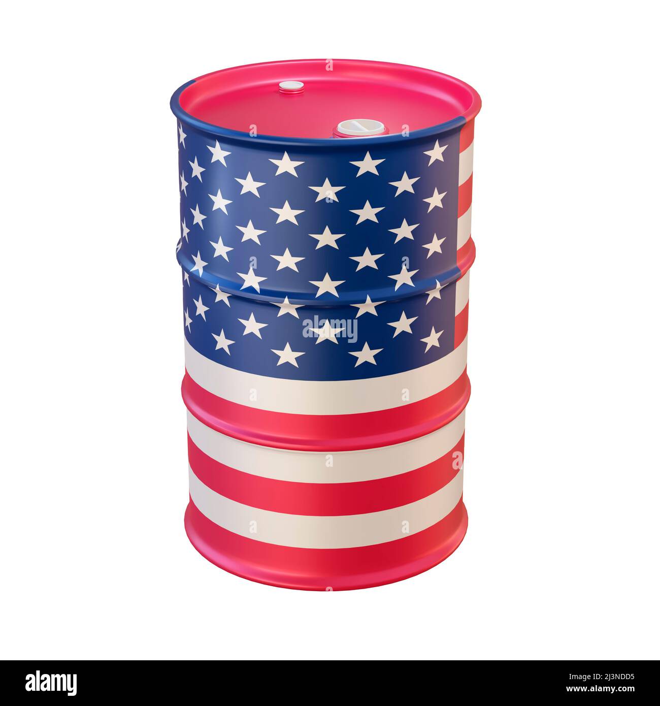 isolated 3d render of oil barrel in US flag colour combination Stock ...