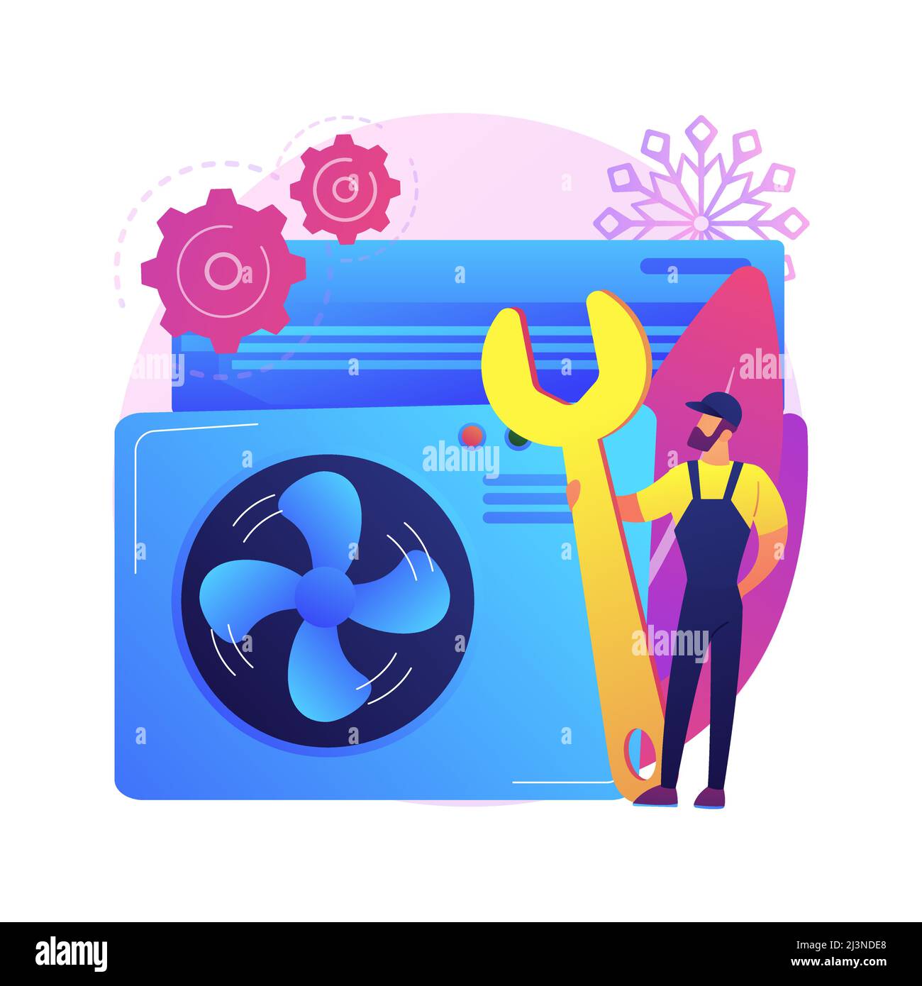 Air conditioning and refrigeration services abstract concept vector ...