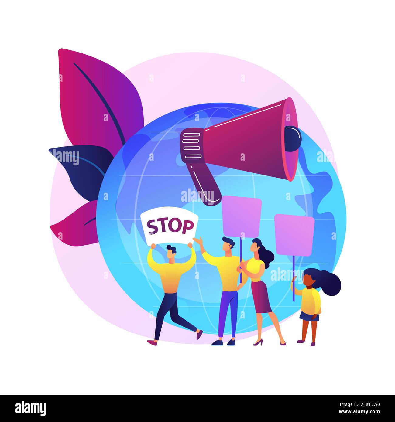 Save planet idea. Group of ecological protestors. Environmental ...