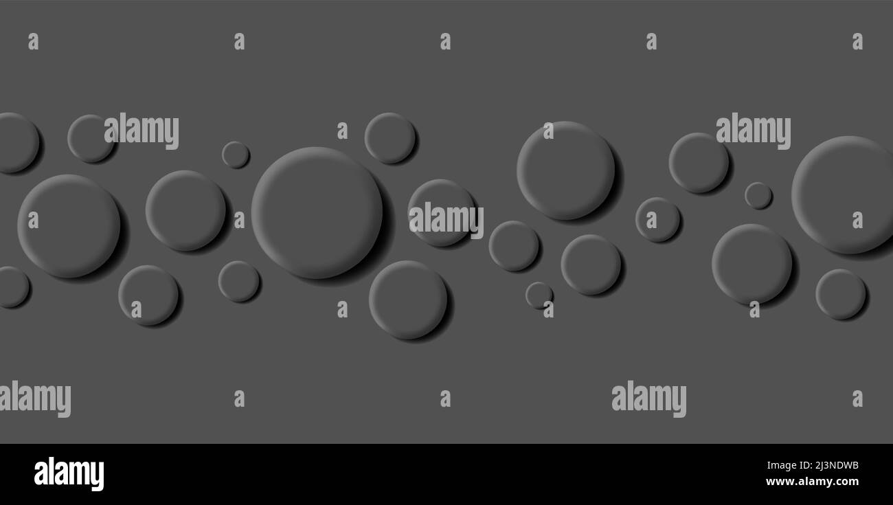Mono chrome black background with volume convex bubbles. Vector ...
