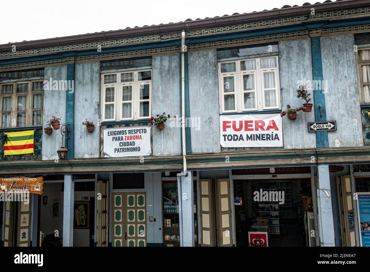 Zaruma, city destroyed by illegal mining, Ecuador Stock Photo - Alamy