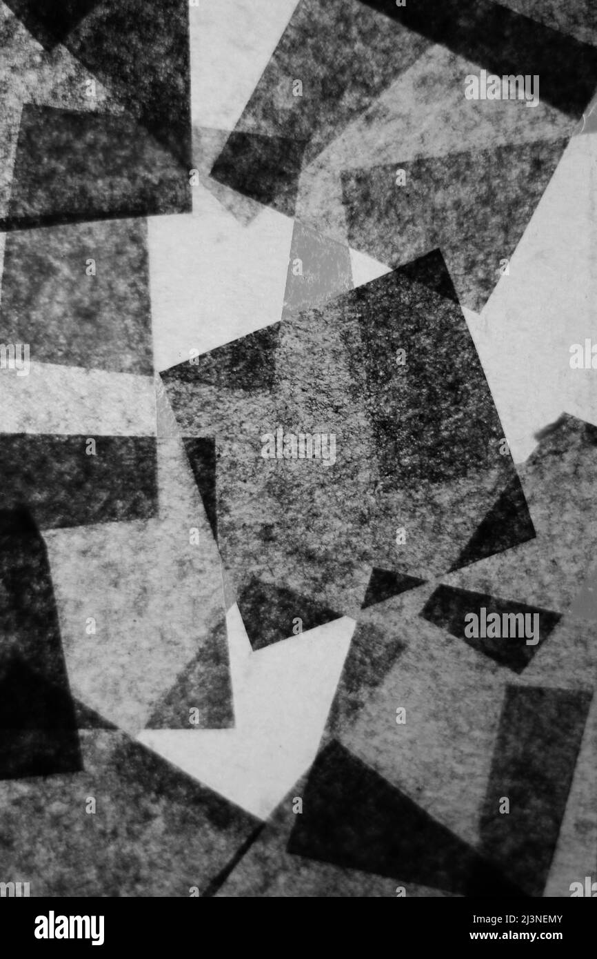 Craft tissue paper glued to a window as an abstract translucent ...