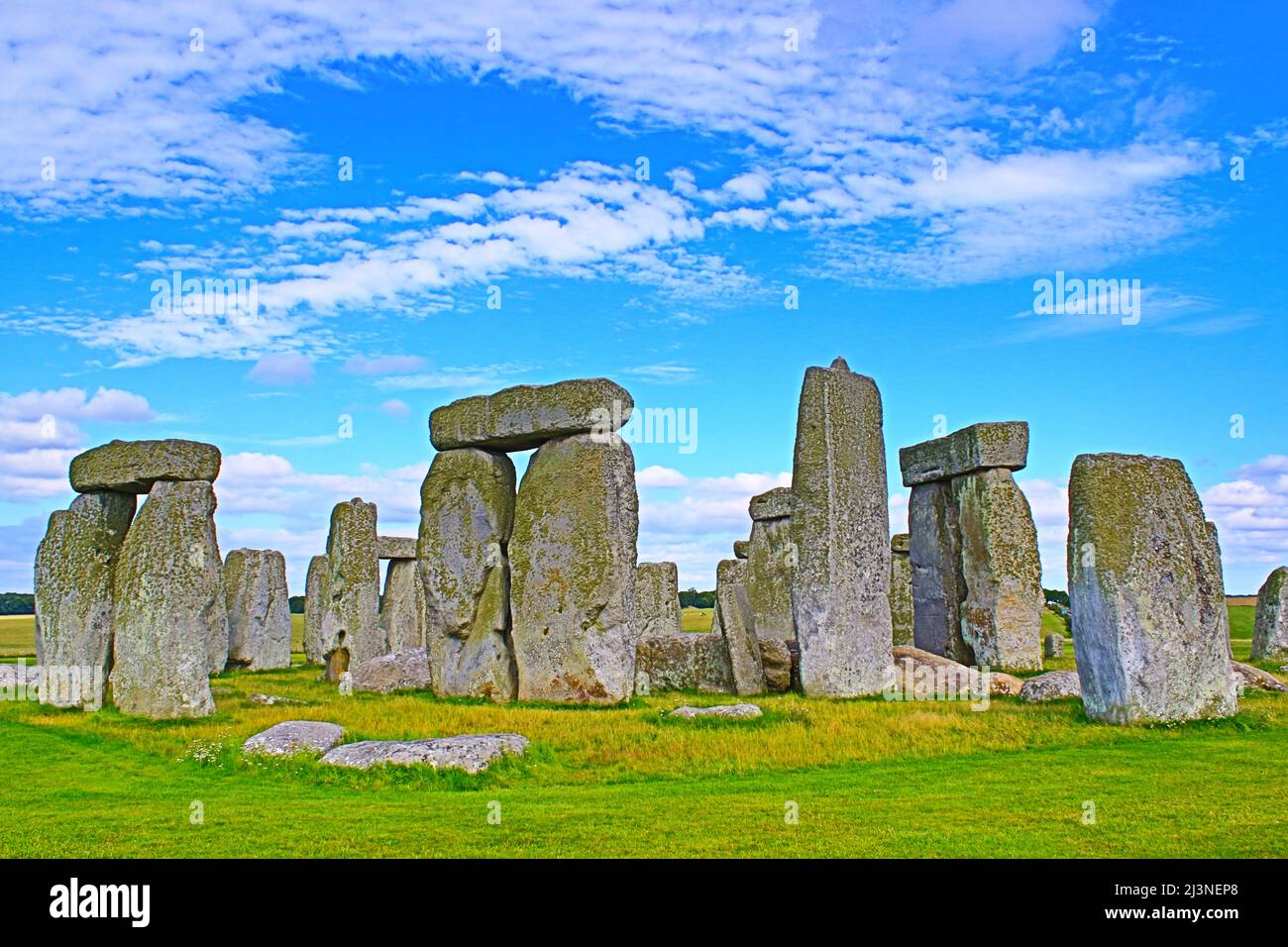 View of Stonehenge-Legendary neolithic monument made using stones ...