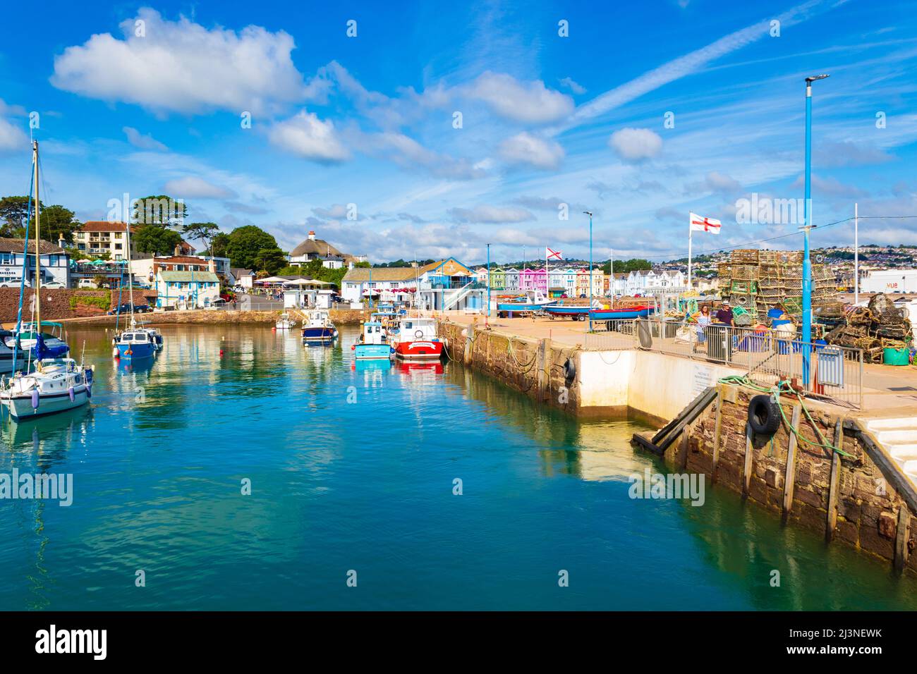 View of Paignton Harbour with boat moorings and restaurants,Devon,England Stock Photo - Alamy