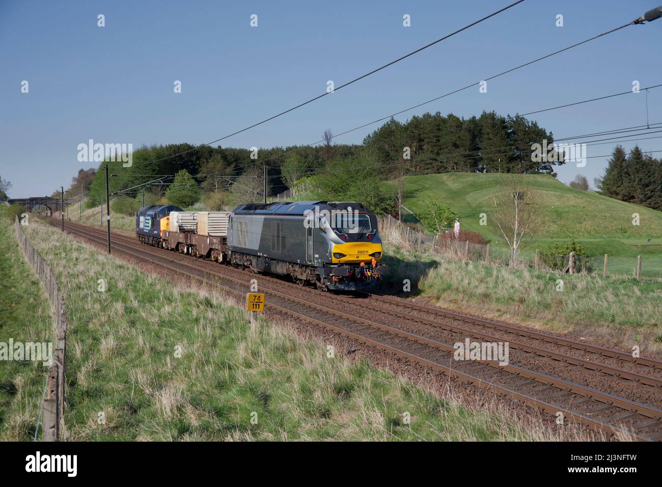 Direct rail Services class 68 locomotive 68011 at Carstairs with a ...