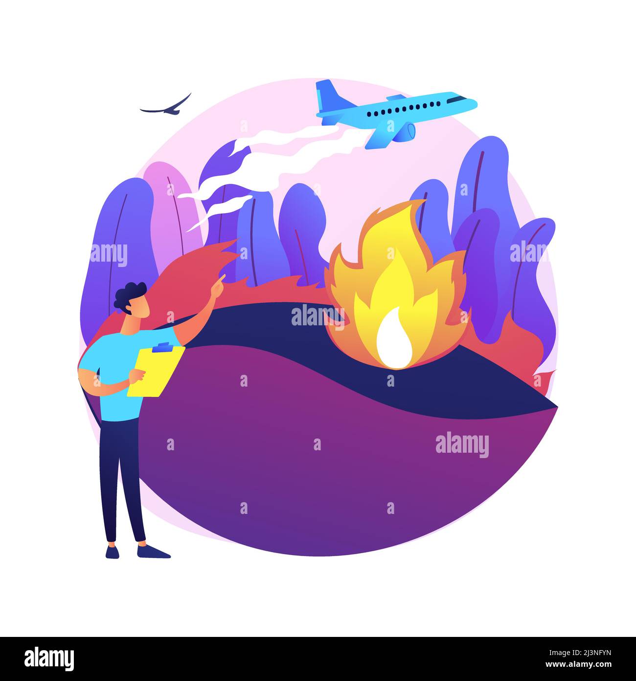 Prevention of wildfire abstract concept vector illustration. Forest and ...