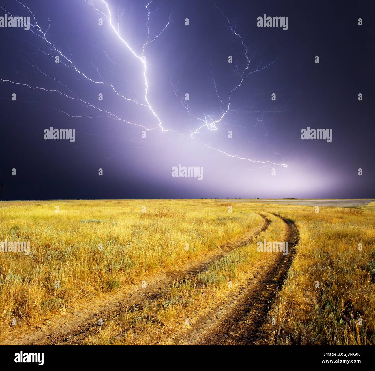 summer storm beginning with lightning Stock Photo - Alamy