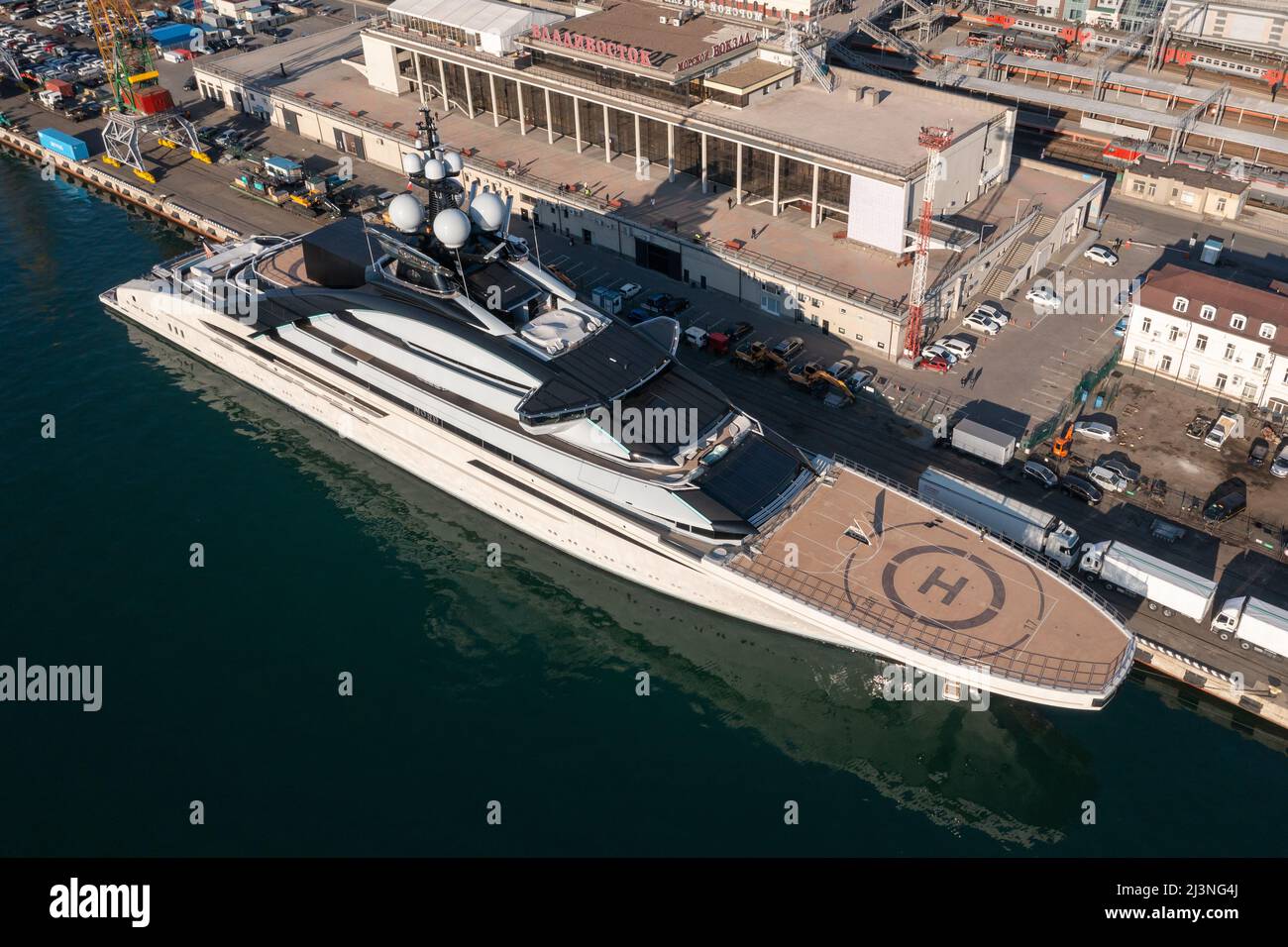 The yacht NORD owned by the Russian aligarh, the owner of the company ...