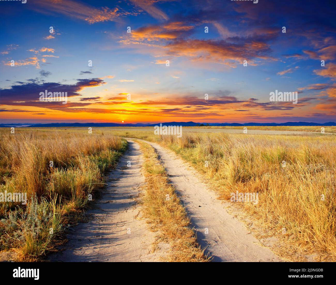 Beautiful landscape under morning sky with clouds Stock Photo - Alamy