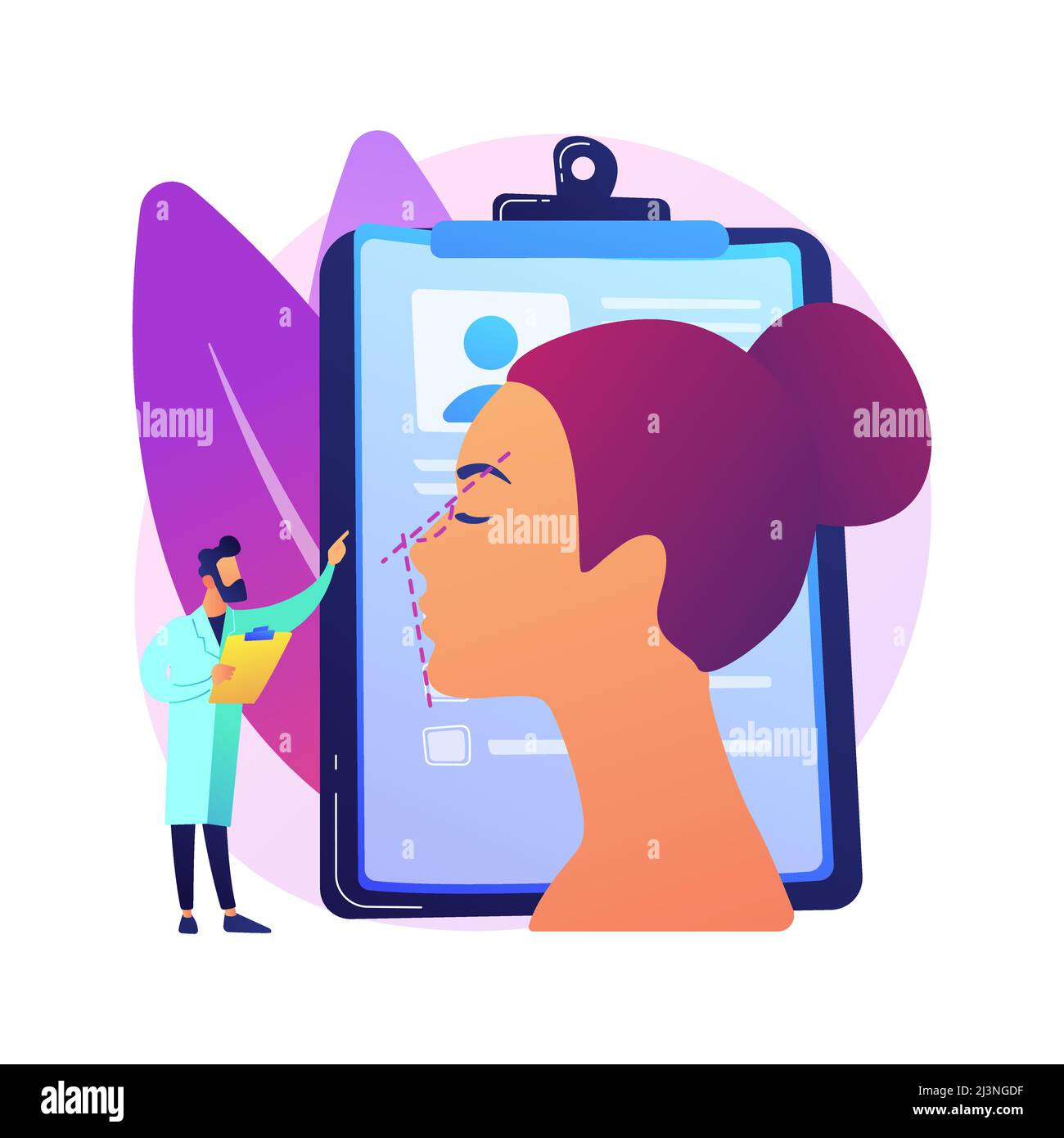 Rhinoplasty nose job cosmetic Stock Vector Images - Alamy