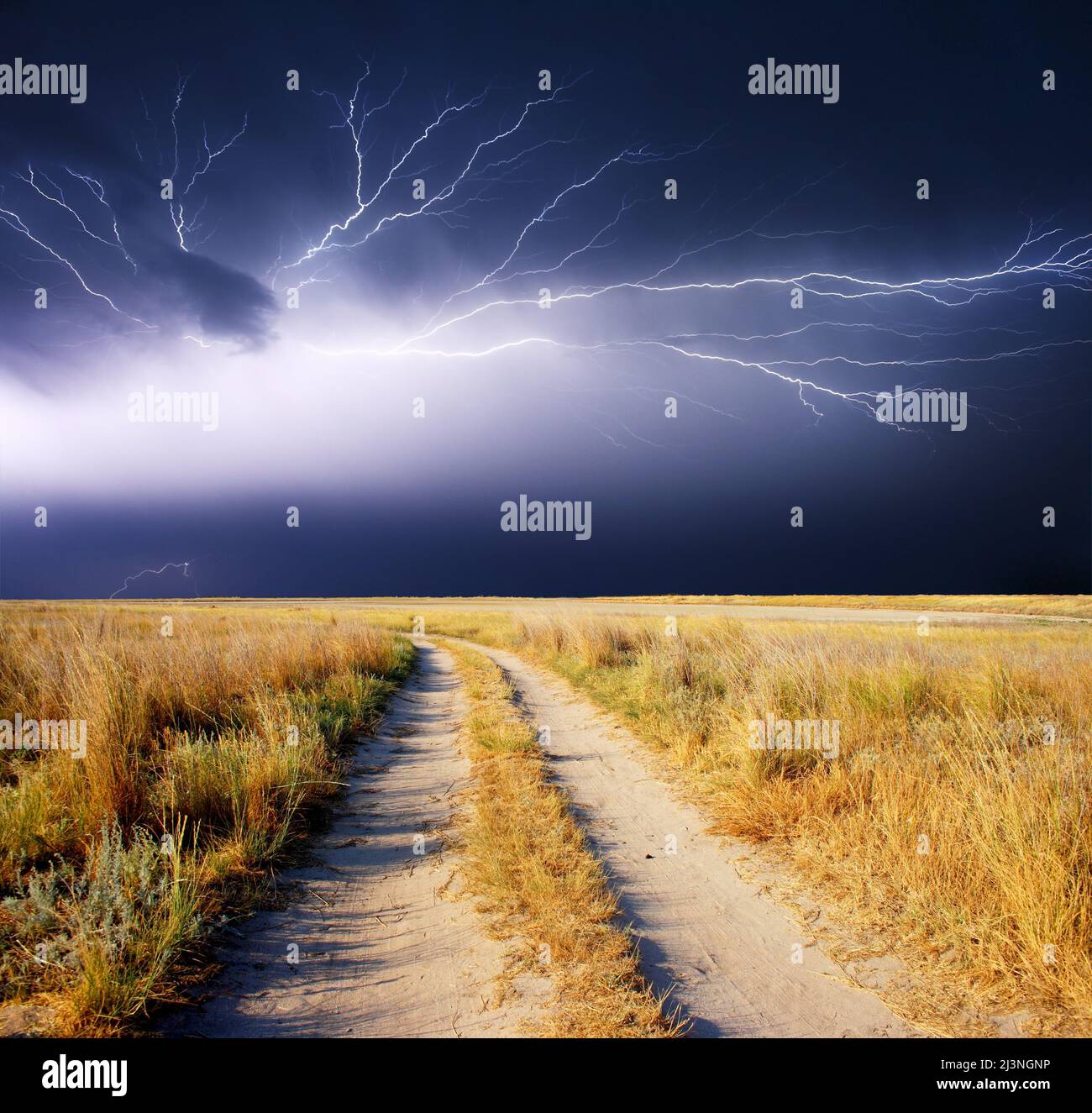 summer storm beginning with lightning Stock Photo - Alamy
