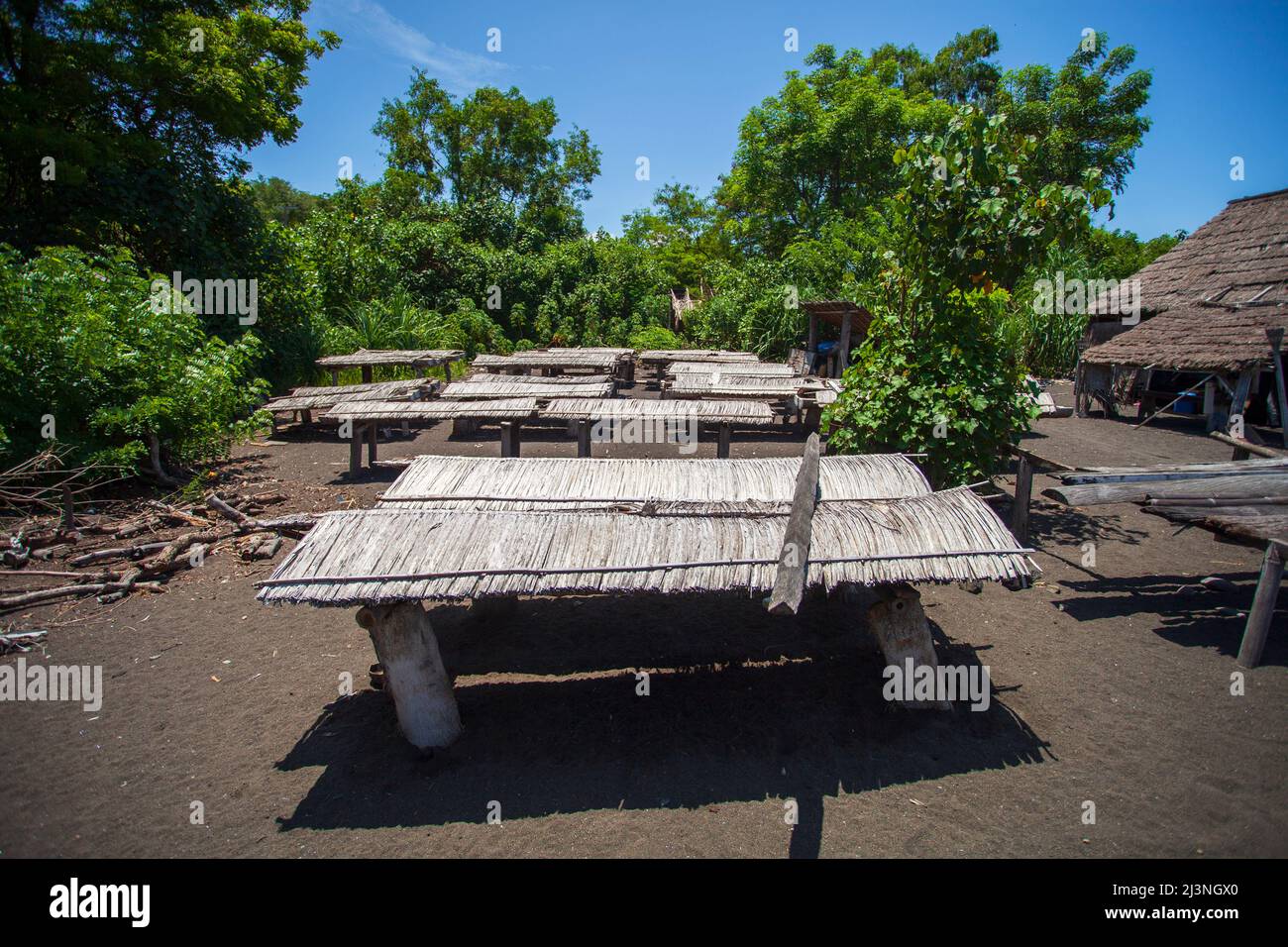 A natural salt farm in Goa Lawah, East Bali, Indonesia Stock Photo - Alamy