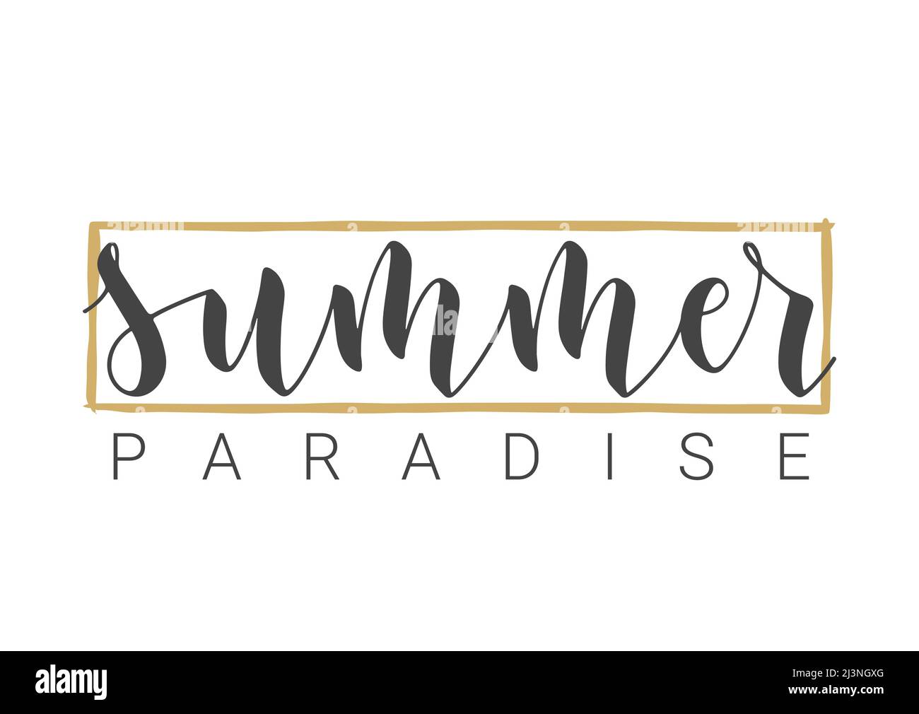 Handwritten Lettering of Summer Paradise. Template for Banner, Card ...