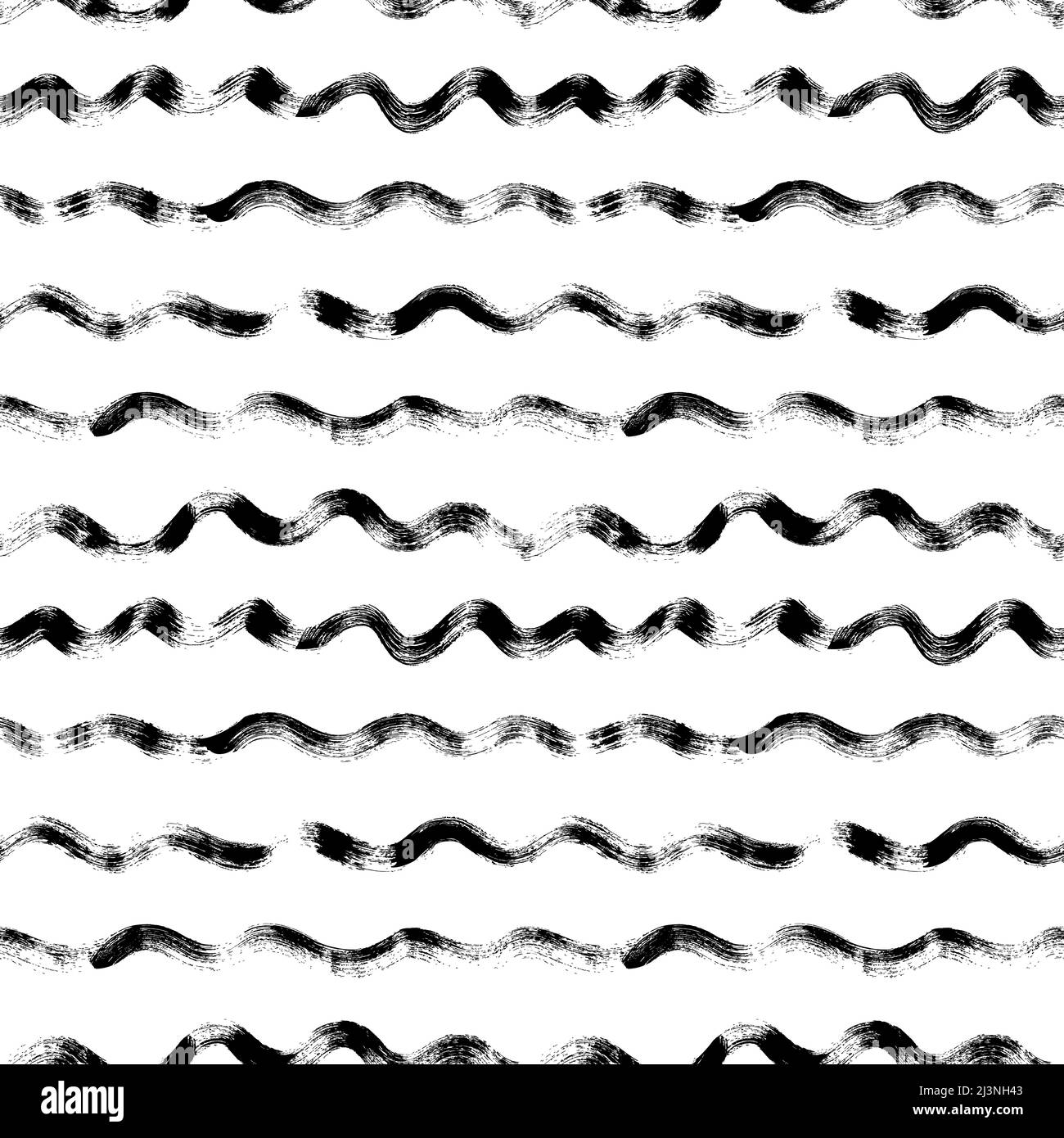 Black wavy textured line vector seamless pattern Stock Vector Image ...