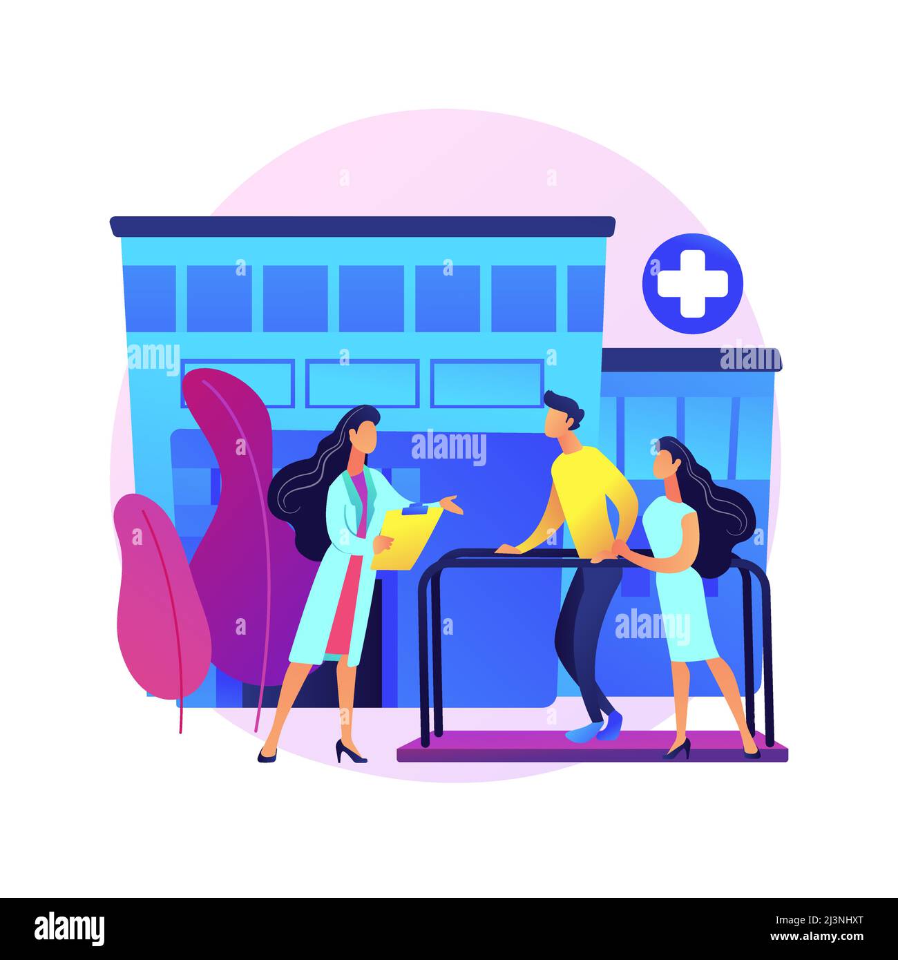 Rehabilitation hospital abstract concept vector illustration. Rehab ...