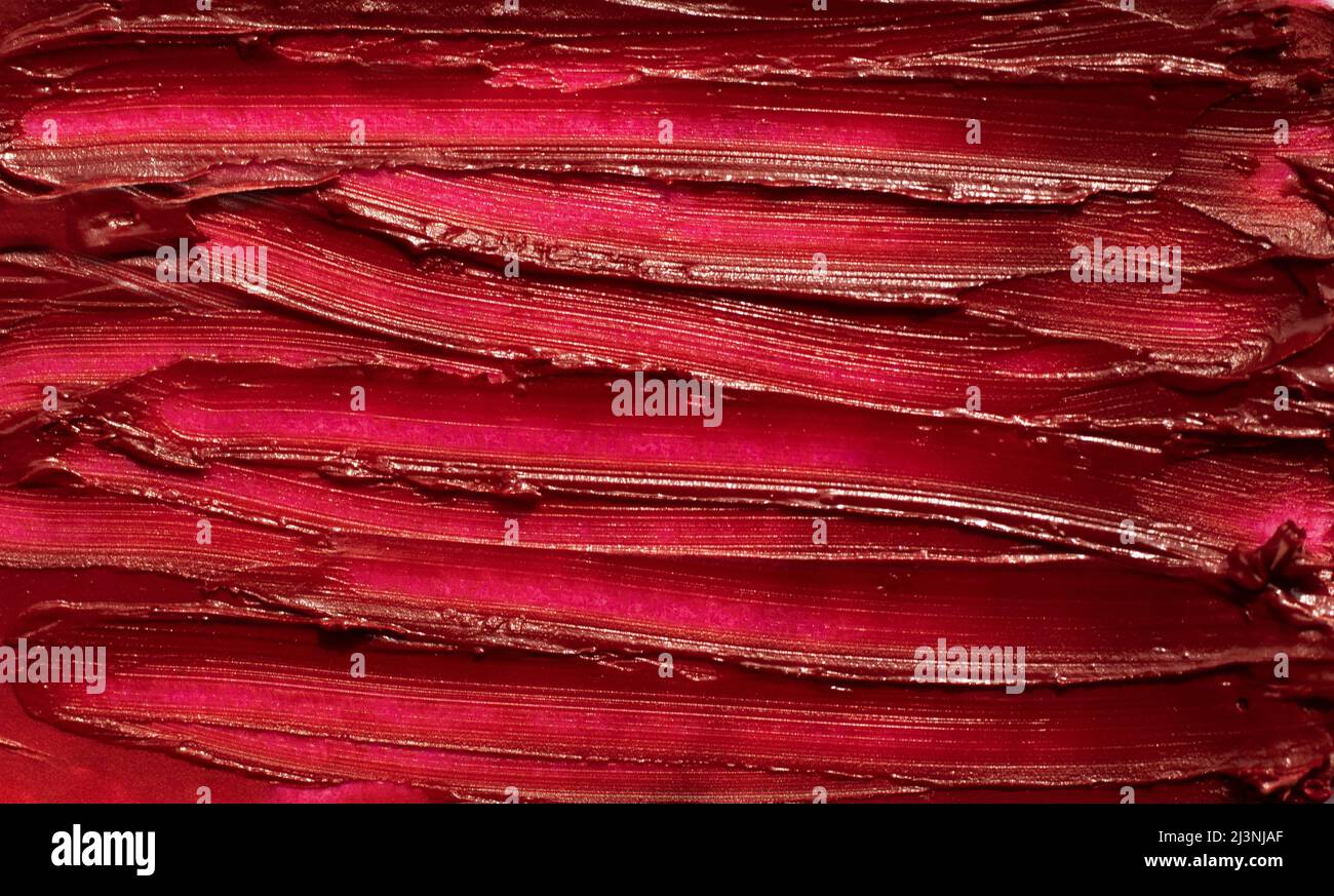 Abstract red smear of glossy lipstick,macro photography of texture ...