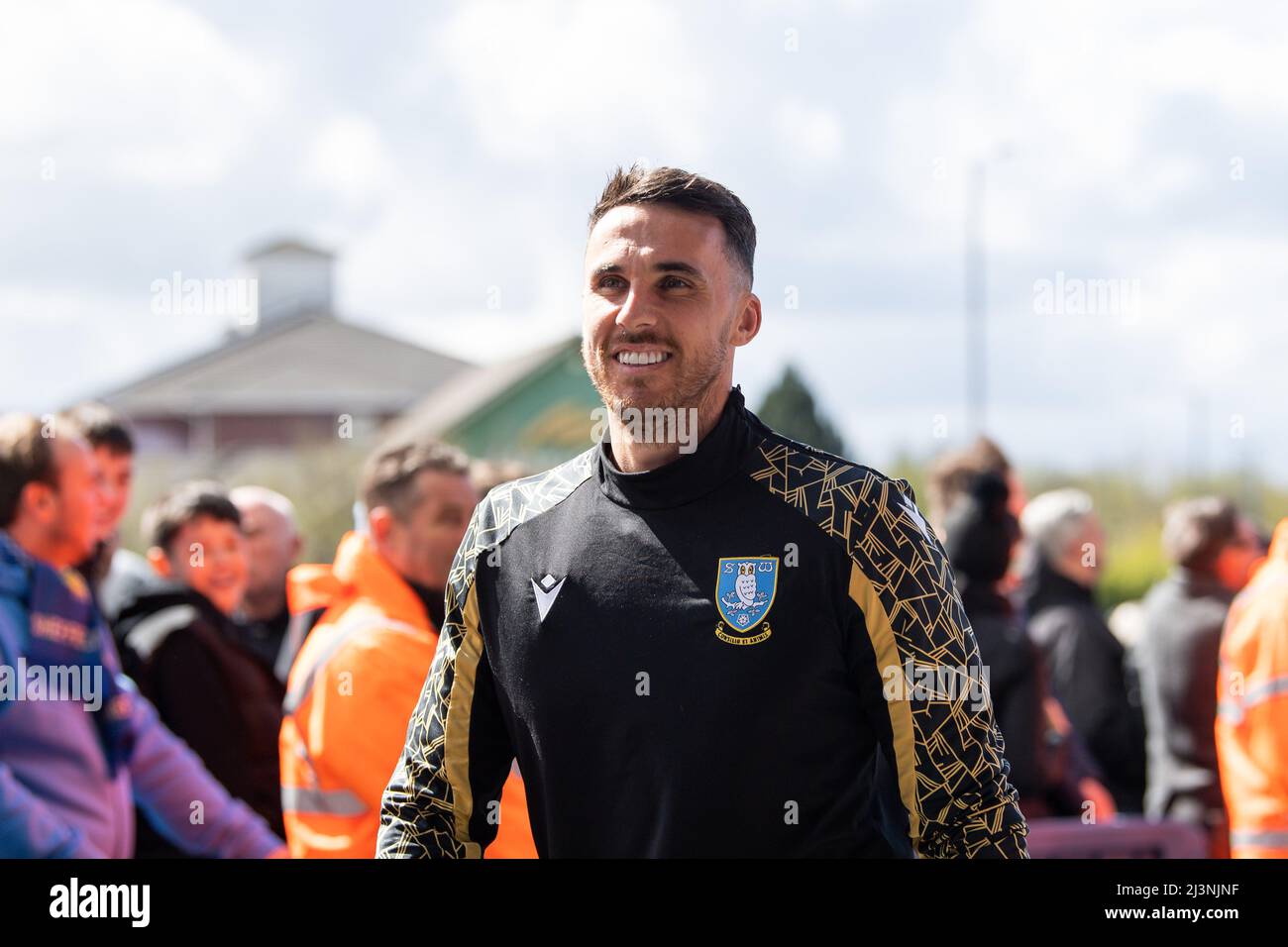 Lee Gregory #9 of Sheffield Wednesday arrives at University of Bolton ...