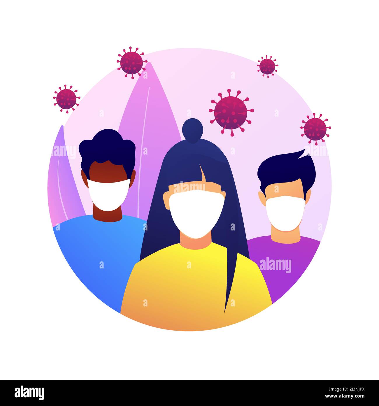 Wear a mask abstract concept vector illustration. Virus spread ...