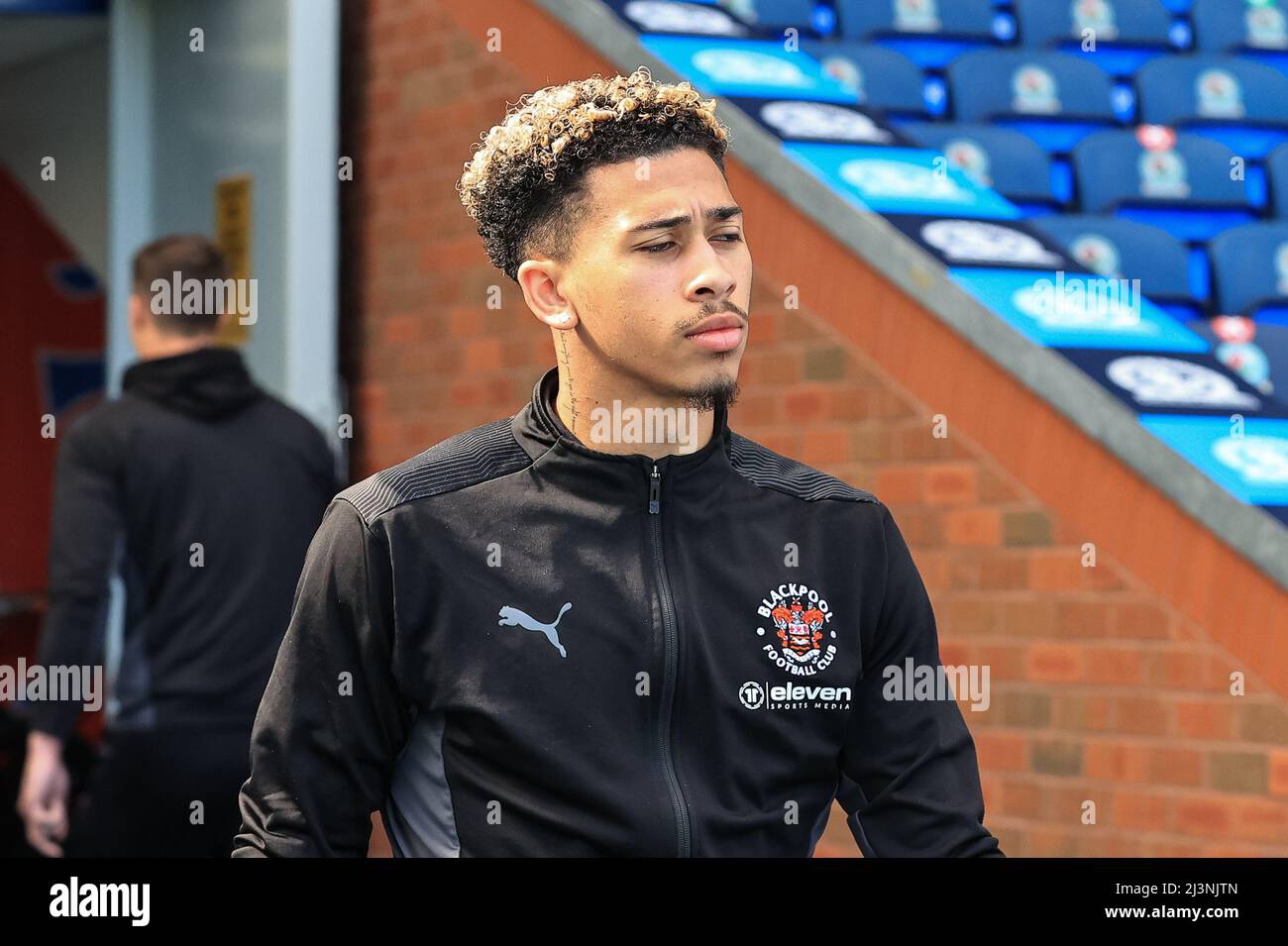 Jordan Lawrence-Gabriel #4 of Blackpool arrives at Ewood Park Stock ...