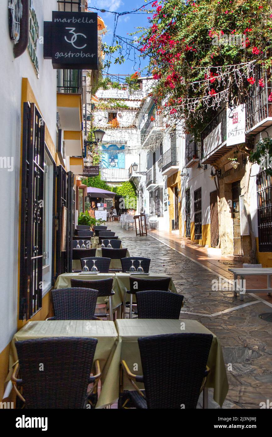 Beautiful old center of Marbella city in a sunny day of December ...