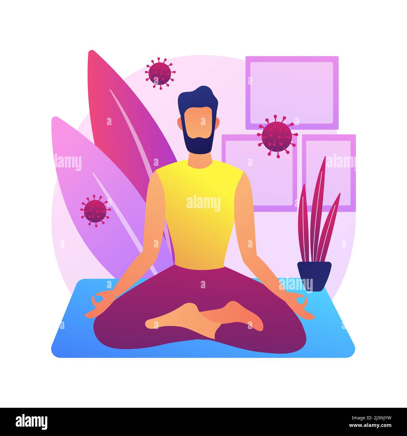 Self isolation abstract concept vector illustration. Coronavirus ...