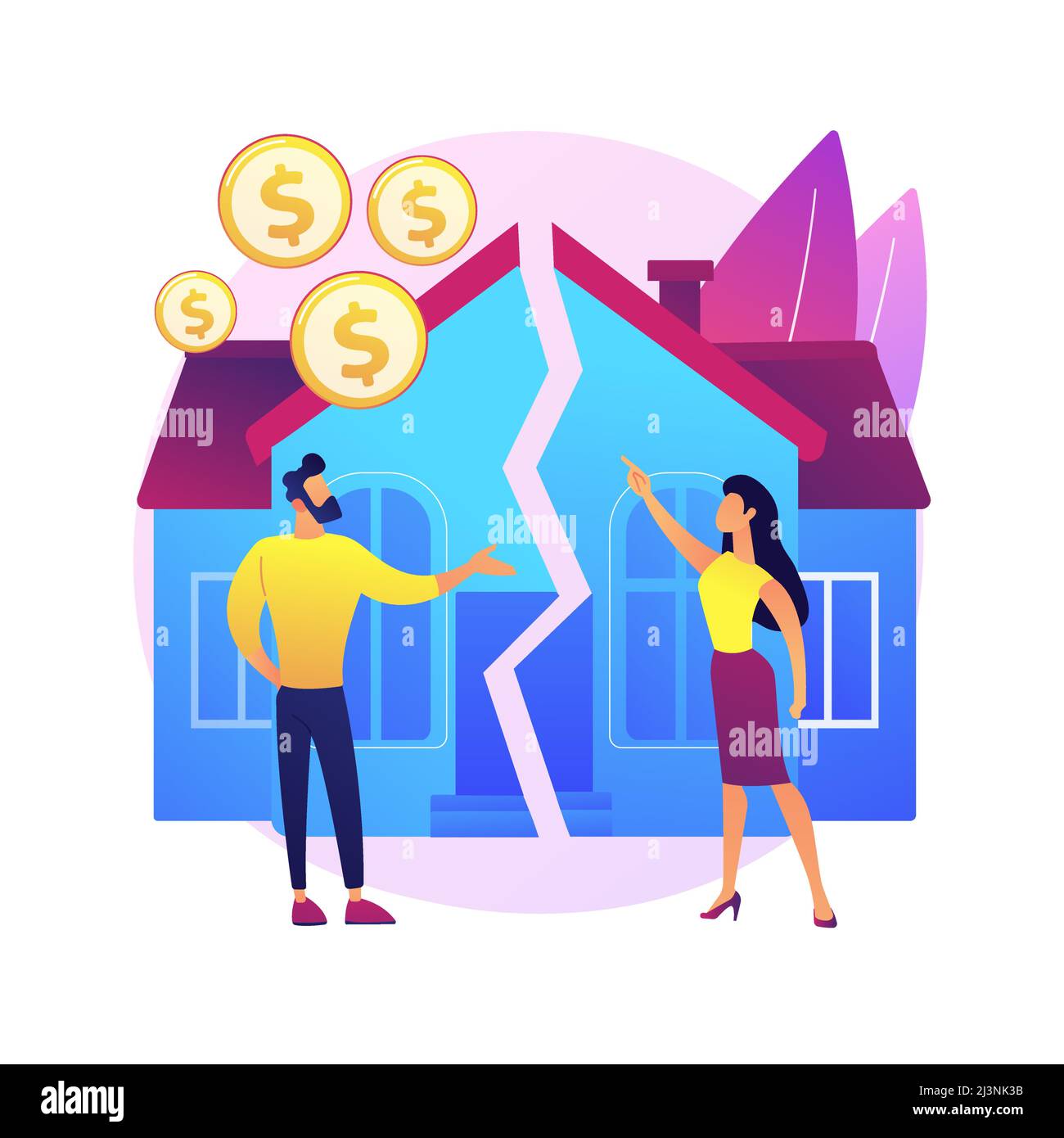 Divorce process division property Stock Vector Images - Alamy