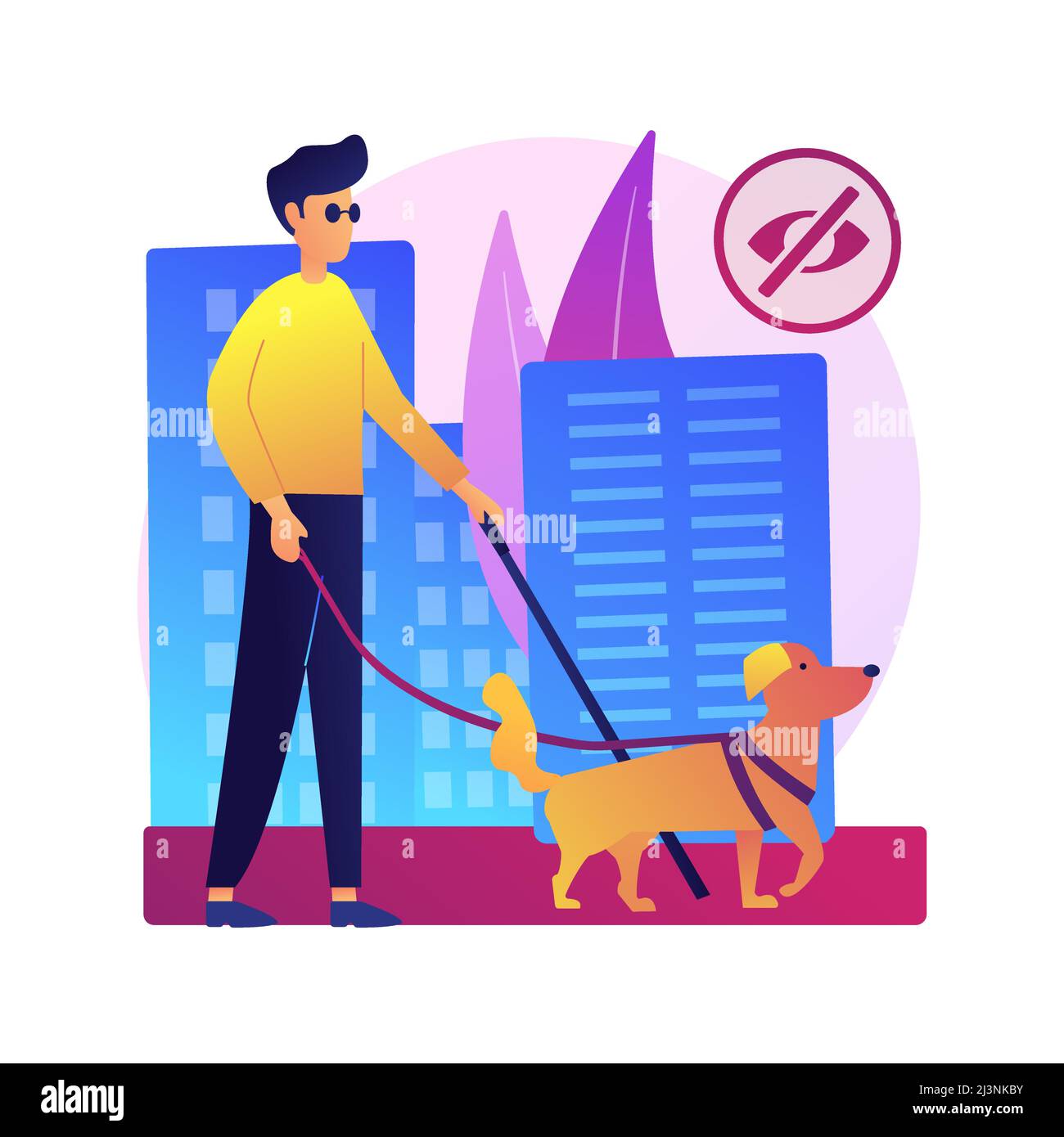 Blindness and vision loss abstract concept vector illustration. Vision ...